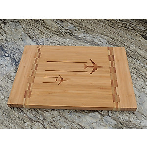 Aviation Bamboo Cutting Board, Jet Silhouettes
