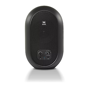 JBL 104-BT Compact Desktop Reference Bluetooth Monitors (Pair) Bundle with Isolation Pads and Hosa HSS-005 1/4-Inch TRS Cables (4 Items)