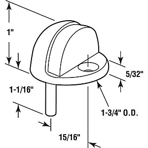 Sentry Supply 658-1024 Door Stop, 1 In. Reach, Cast Brass, Oil Rubbed Bronze Finish, Floor Mount (Single Pack)