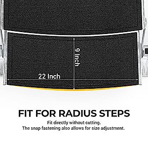 BougeRV RV Step Covers 3 Packs for Fold Up Curved Steps, 22 Inch Wrap Around Radius Stairs Rugs, Camper Carpets for Outside RV Accessories