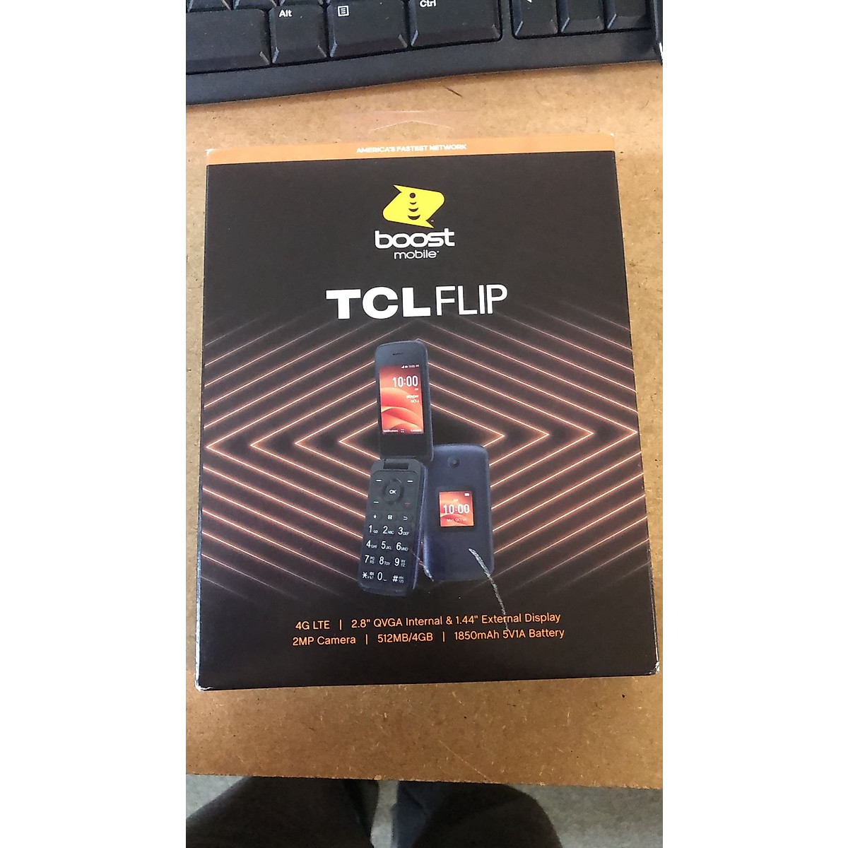 Boost Mobile TCL Flip 4G LTE FlipPhone, Black - Prepaid Phone - Carrier Locked to