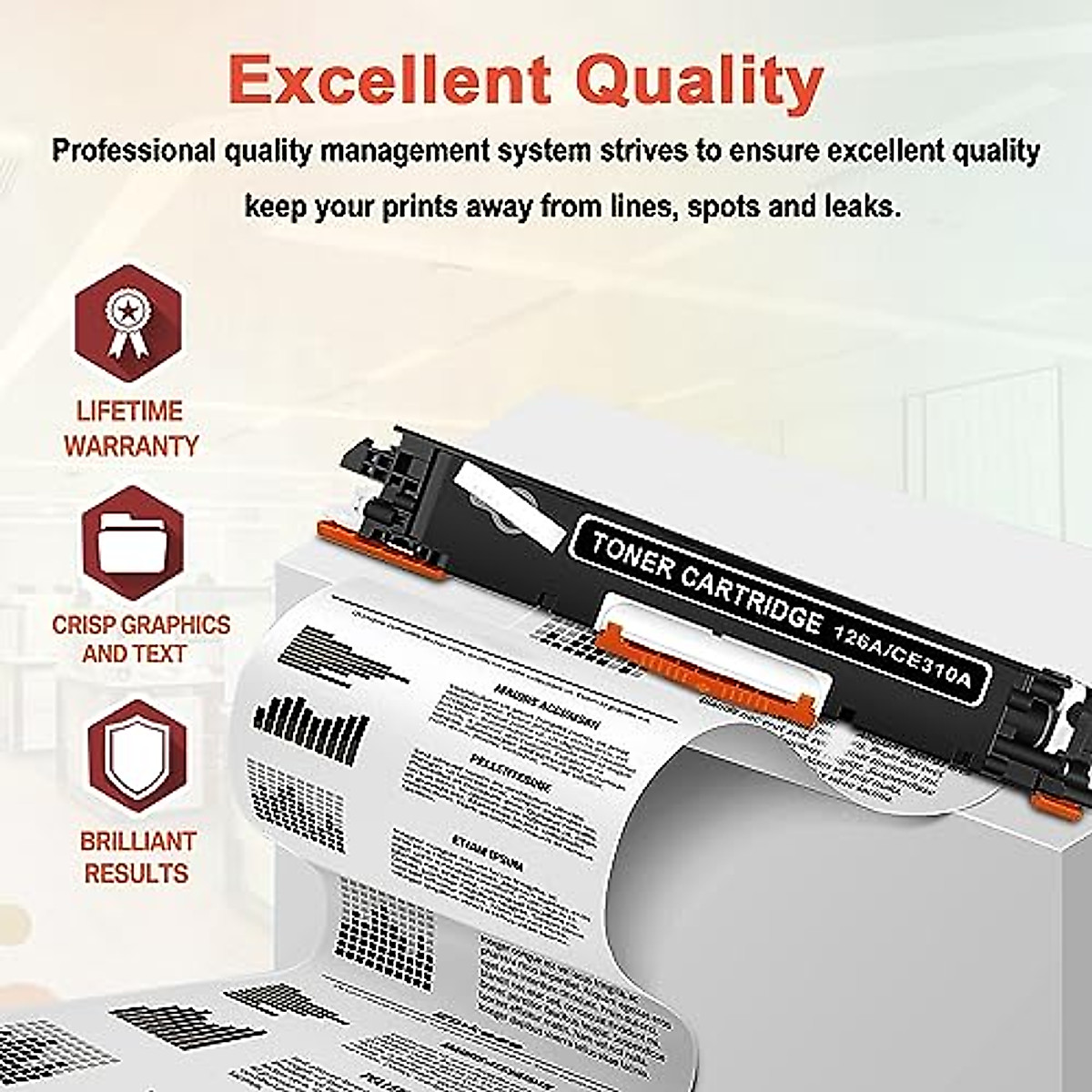126A Black Toner Cartridge, CE310A High Capacity Toner Cartridge, Compatible Replacement Pro CP1025 Pro CP1025NW Pro MFP M177FW Pro CP1025 Pro 100 Color MFP M175NW Printer.(1 Pack /Black)