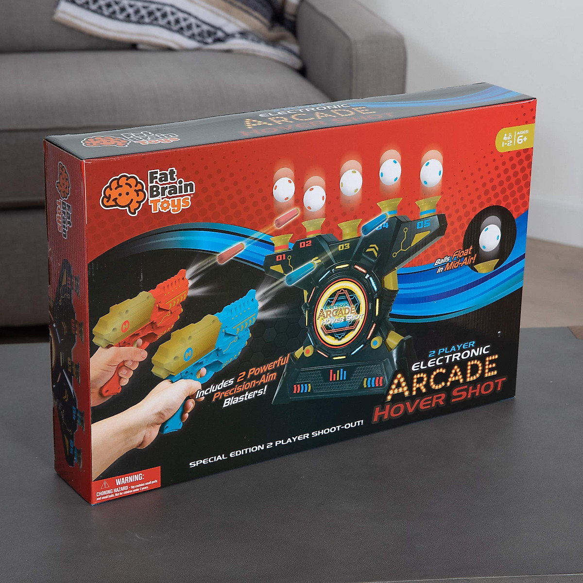 Fat Brain Toys Electronic Arcade Hover Shot 2 Player - 2 Player Electronic Arcade Hover Shot Games for Ages 6 to 11