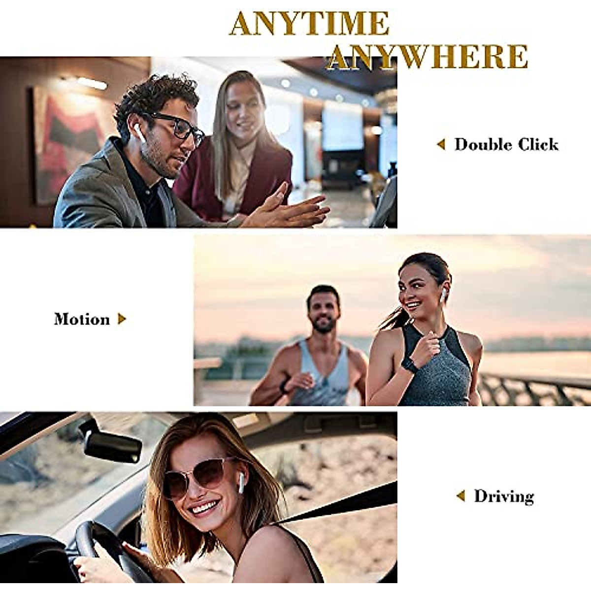 Wireless Earbud Bluetooth 5.0 Headphones Built in Mic in Ear Buds Noise Canceling 3D Stereo Air Buds Earbud Fast Charging, IPX8 Waterproof for Android/Samsung/iPhone