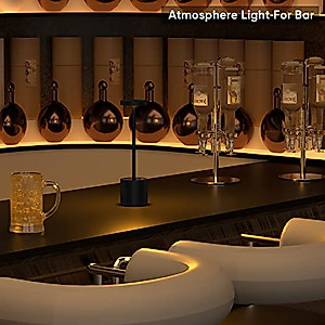 YHT Rechargeable Cordless Table Lamp, 10.25in Small Outdoor Portable Battery Operated Desk Lamps 2 Levels Dimmable Powered Night Light for Dining Restaurant Bar Garden Patio Bedroom Black