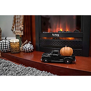 e-Flame USA Abbotsford 23"x19" LED Electric Fireplace Stove Insert with Remote - 3D Logs and Fire (Black)