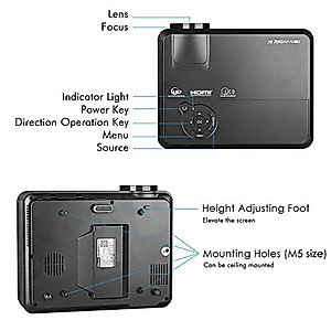 Native 1080p Projector Android OS for Netflix YouTube, Movie Projector with WiFi and Bluetooth, Wireless Display for Phone,Gaming Projector Home Theater Christmas, Compatible w/ TV Stick PC Xbox HDMI