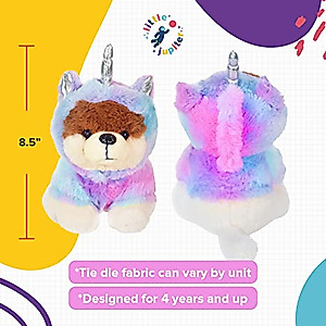 Over The Shoulder Pet Plush Bag w/Pug Stuffed Animal in Unicorn Stuffed Animals Disguise - Pug Plush Dog Stuffed Animals w/Birth Certificate - Puppy Stuffed Animal for Girls 4-5 - 6-7 yrs