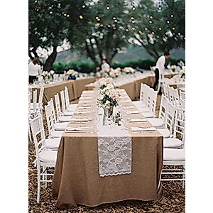 ArtOFabric Natural Burlap Tablecloth 60 Inches X 108 Inches