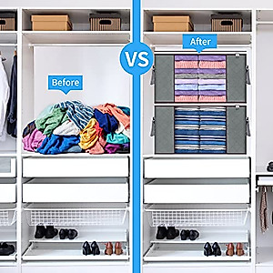 6 Pack 90L Large Storage Bags & 6 Pack 60L Clothes Storage Bags, Clothes Storage Bins Foldable Closet Organizers with Durable Handles with Clear Window for Clothes Pillow Blankets Bedding