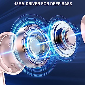 Wireless Earbuds, Bluetooth 5.3 Ear Buds LED Power Display Headphones Bass Stereo, Earbuds in-Ear Noise Cancelling Mic, 40H Playback Mini Case IP7 Waterproof Sports Earphones for Android iOS