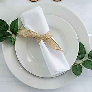 Tableclothsfactory 20x20 White Wholesale Polyester Linen Napkins for Wedding Birthday Party Tableware - 5 PCS