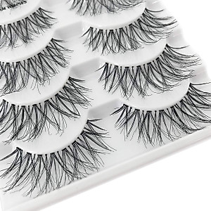 False Eyelashes Glamour Fake Lashes Reusable 100% Handmade (5 Pairs)