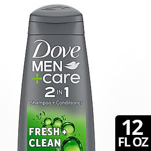 Dove Men+Care Fortifying 2 in 1 Shampoo and Conditioner, Fresh and Clean for Normal to Oily Hair with Caffeine and Menthol to Help Strengthen & Nourish Hair, 12 fl oz, Pack of 6