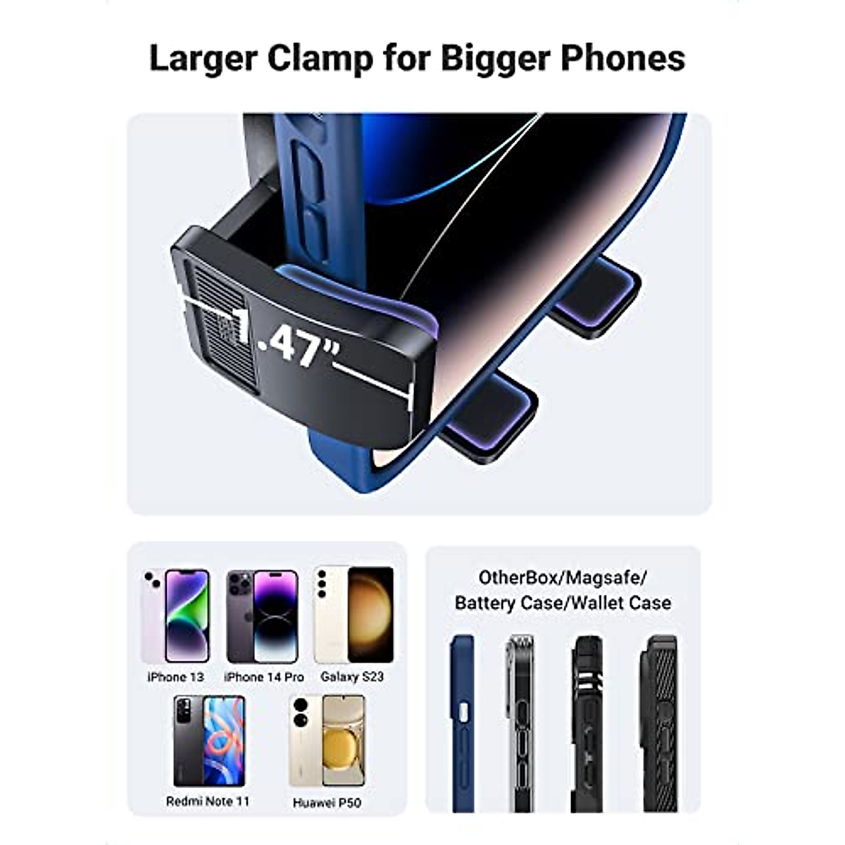 UGREEN Car Phone Holder Mount for Dashboard Windshield Air Vent 3 in 1 Universal Cell Phone Holder for Car Accessories Cradle Compatible with iPhone 14 13 12 11 Pro Max Smartphone, Strong Suction Cup