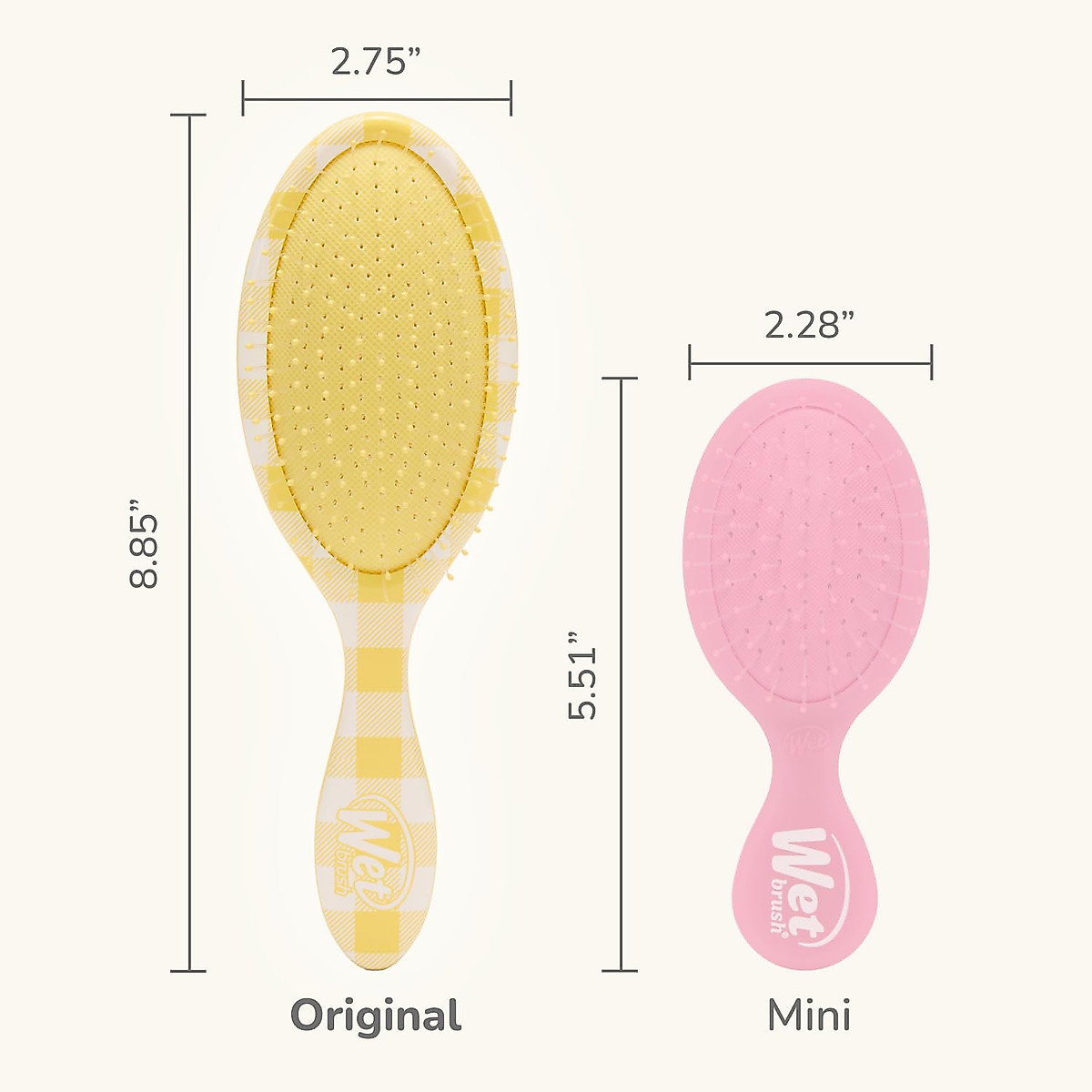 Wet Brush Original Detangler Hair Brush, Golden Gingham (Coastal Charm), Ultra-Soft IntelliFlex Bristles, Detangling Bristles Glide Through Tangles (Wet Dry & Damaged Hair), Women & Men