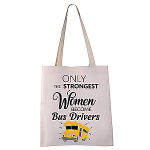 VAMSII Bus Driver Tote Bag Bus Driver Appreciation Gifts for Women Funny Bus Driver Gifts Shoulder Shopping Bag (WT-Bus Driver tote)