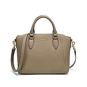 Satchel Handbags For Women Genuine Leather Shoulder Tote Handbags With Adjustable Strap (Grey)