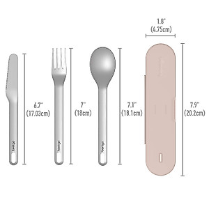 Bentgo Stainless Travel Utensil Set - Reusable 3-Piece Silverware Set with Carrying Case, High-Grade Premium Steel, BPA-Free Case, Eco-Friendly - Ideal for Travel, Camping, and Office Use (Rose)