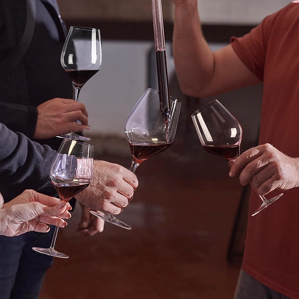 FARIDRUN F-1004, Wine Glasses Set of 4, Hand-Blown Lead-Free Large Red Wine Glasses, All Purpose Long Stem Wine Glasses, 23 oz