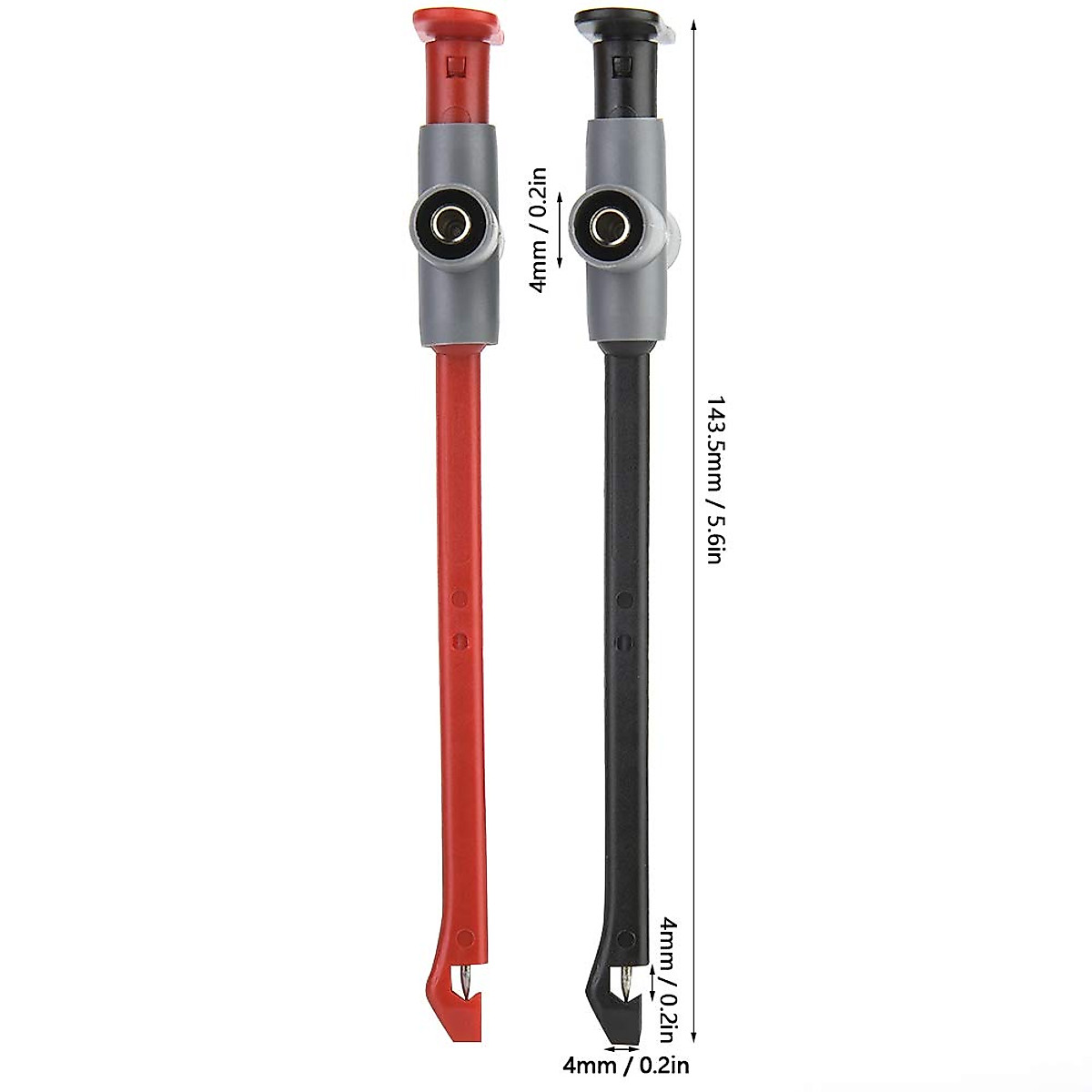 Multimeter Test Clips, Pack of 2 P5010 Puncture Probe Auto Repairing Multimeter Test Clip Car Testing Tool Wire Piercing Probe Clip Automotive Test Wire Kit for Automobile Inspection Auto Repairing