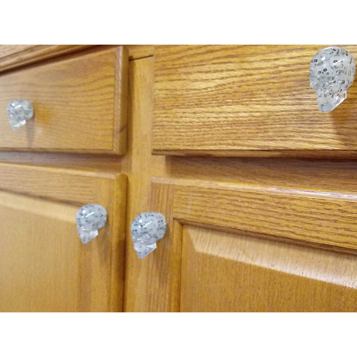 Glow in the Dark Skull Cabinet Knobs Gothic Halloween Metal Rock Witchy Handles Drawer Occult Grunge Skeleton Spooky Pirate Halloween Pulls