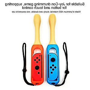 Raguso Game Drumsticks, Game Drum Stick Simple Design Lightweight Long Service Life Compact Size for Joy-Con Drumming Game for Switch Action Accessory Kit