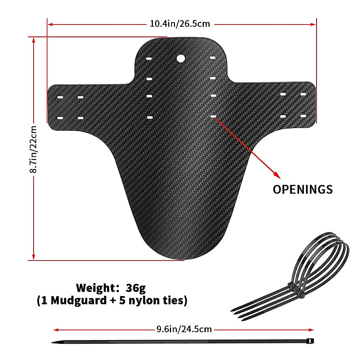 Dogagroom Mountian Bike Fender 2 Pcs, Front and Rear Bicycle Fender, Mountain Bike Mudguards Set, MTB Mud Guard, Folding Bicycle Mud Guards, Waterproof Bike Fenders, Fits 650B 20" 27.5" 29" (Black)