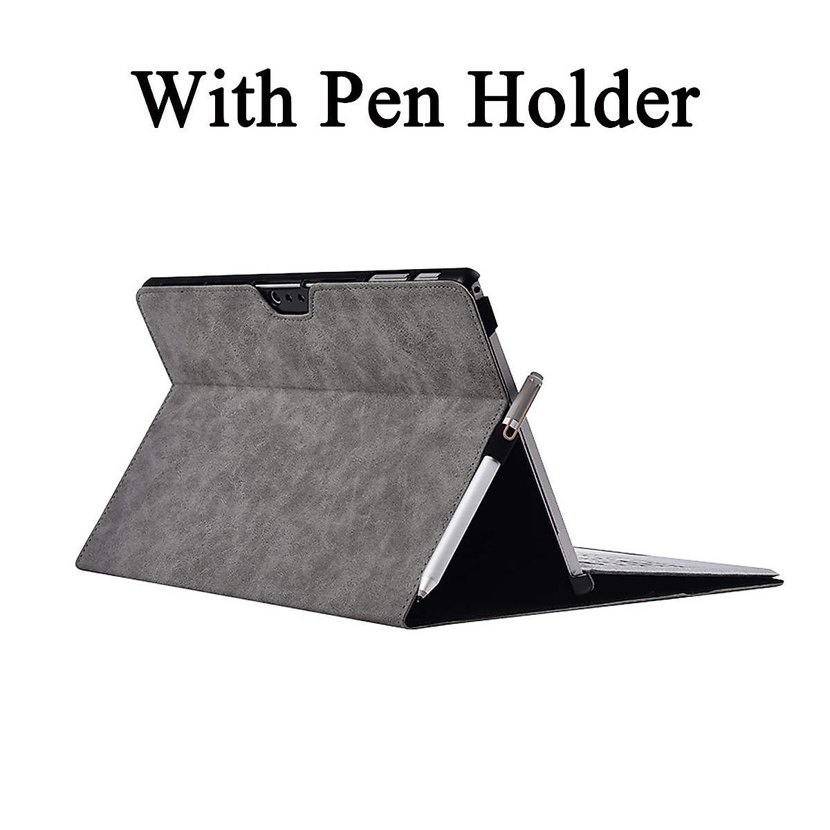Case Cover for Microsoft Surface Pro 7 +/ Surface Pro 7 / Surface Pro 6 / Surface Pro 5 / Surface Pro 4 12.3 inch Tablets,with Type Cover Keyboard and Pen Holder (Gray)