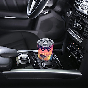 Buewutiry Hip-Hop DJ Dolphin Tumbler with Lid and Straw, Cute 20 Oz Stainless Steel Insulated Tumbler Water Bottle Cup, Travel Coffee Mug Personalized Tumbler