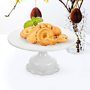 GANAZONO Serving Platter Cake Pedestal Porcelain Cake Stand Display Cake Holder Cake Plates Buffet Treat Stand Tray Fruit Plate Nuts Container Cupcake Stand Snack Ceramics Ceramic Plate