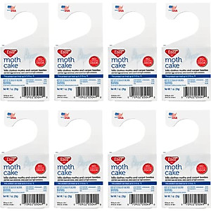 Enoz Moth Cake, Kills Clothes Moths and Carpet Beetles, No Clinging Odor, 1 Oz Hanger (Pack of 8)