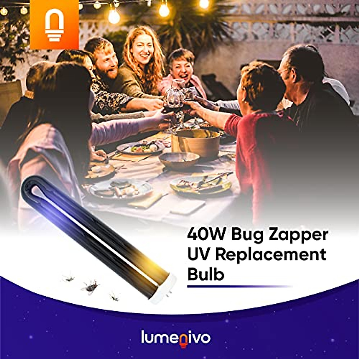 lumenivo 40 Watt Bug Zapper Bulb Replacement for Stinger B4045-4 UVB45 UV Blacklight Replacement Bulb for Bug Zapper Outdoor and Indoor Fly Trap for Home - 1 Bulb