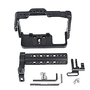 NICEYRIG Camera Cage Kit for Sony A7RIII/ A7RIV/ A7IV/ A7III/ A7SIII/ A7RII/ A7SII/ A7II/ A9, with Cheese Top Handle and Cable Lock Clamp - 190