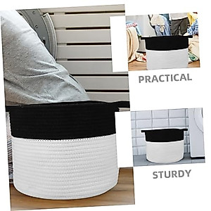 CIMAXIC 2pcs Collapsible Storage Bins Cotton Rope Woven Storage Bin Storage Containers Desktop Finishing Basket