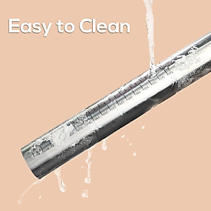 Adjustable Rolling Pin with Thickness Rings for Baking -Non Stick Stainless Steel Dough Roller Pin with Bands for Cookie,Wood,Wooden and Bread (Grey, 15.8 '')