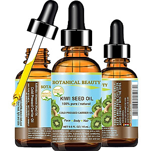 Botanical Beauty KIWI SEED OIL. 100% Pure Natural Undiluted Virgin Cold Pressed Carrier Oil. 0.5 Fl.oz.- 15 ml for Face, Skin, Body, Hair, Nail Care