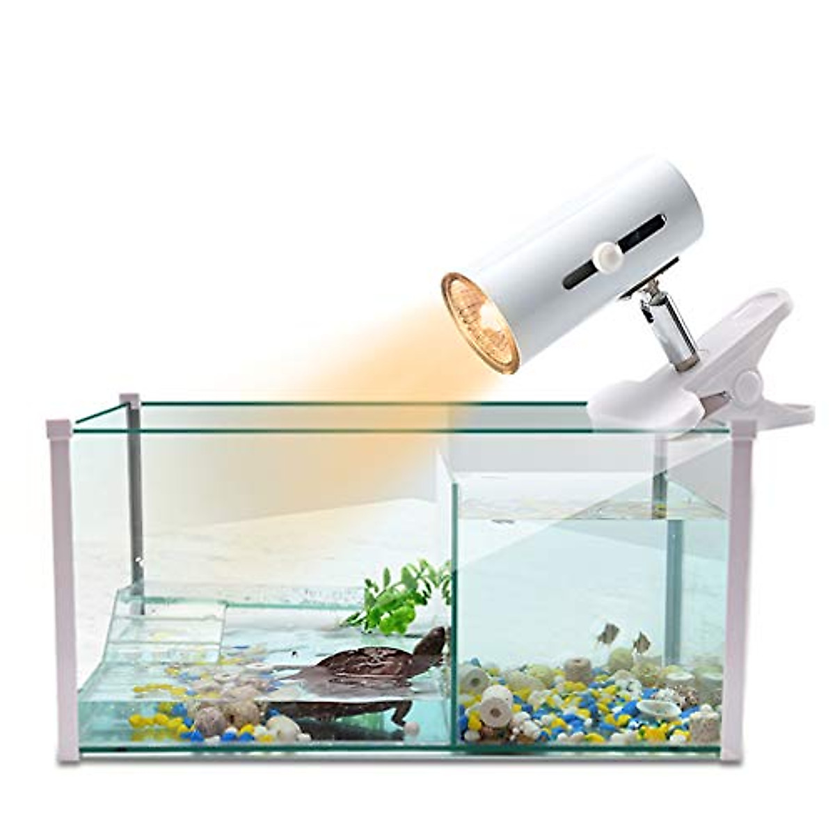 superdream Reptile Lamp Fixture Holder, Adjustable Stand Socket for Pet Brooder Lizard Turtle Snake Aquarium Habitat Heat Lamps (Write)