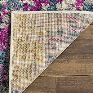 SAFAVIEH Madison Collection Accent Rug - 3' x 5', Ivory & Blue, Modern Boho Abstract Design, Non-Shedding & Easy Care, Ideal for High Traffic Areas in Entryway, Living Room, Bedroom (MAD143B)