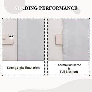 Melodieux Thermal Insulated 100% Blackout Curtain Liner for 84 Inch Long Curtains, Off White/Black, 40 by 80 Inch, 1 Panel, Rings Included