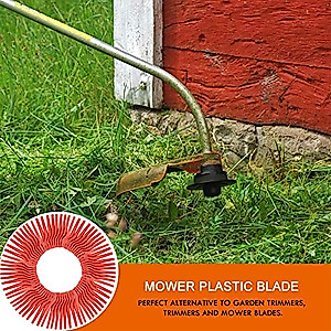 100PCS Lawn Mower Plastic Blades, Mower Cutter Blade Plastic Machine Trimming Blades Replacement Plastic Blades Accessories Trimmer Grass Mowing Nylon Blades Compatible for STIHL Polycut 2-2, Red