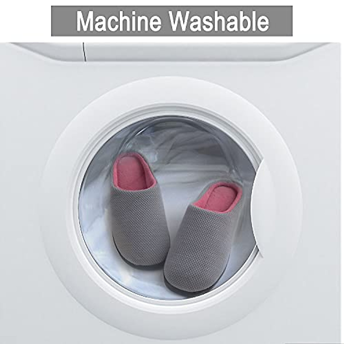 RockDove Women's Birdseye Knit Memory Foam Slipper, Size 9-10 US Women, Grey/Pink