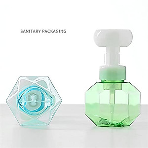 Soap Pump Dispenser 300ml Liquid Soap Dispenser Foaming Pump Flower Shape Foam Empty Bottle Plastic Clear Bottle Shower Gel Bathroom Products Bottles Dispenser (Color : Bigblue Mug)