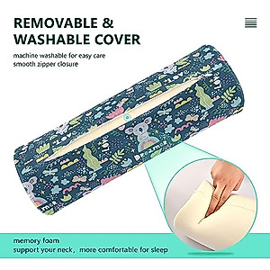 Vnurnrn Koala Flowers Neck Support Pillow Round Neck Roll Bolster Cylinder Pillow Cervical Pillows Arm Pillow for Leg Knee Back Head Support for Adults Bedroom Camp Work