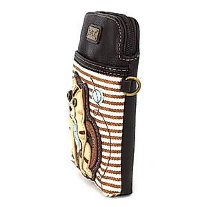 CHALA Crossbody Cell Phone Purse | Women's Wristlet Handbags with Adjustable Strap (Starburst- Brown)