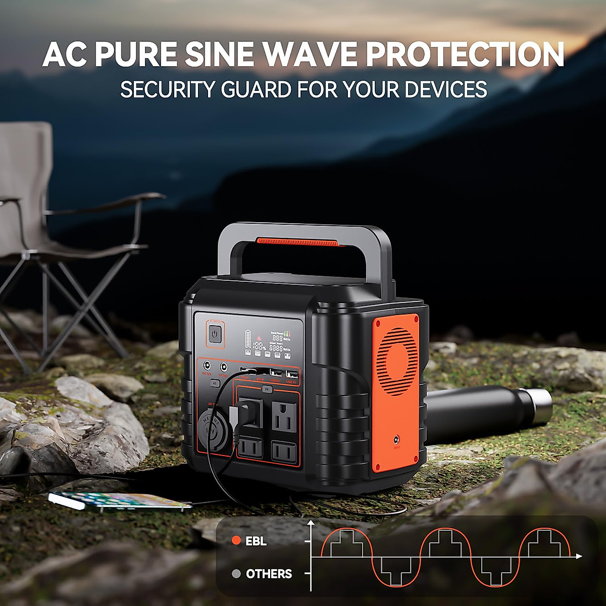 Steelite Portable Power Station 300W (Peak 600W) 296Wh Solar Generator with 110V Pure Sine Wave AC Outlets Backup Lithium Battery for Outdoors Camping Travel Hunting Blackout For Home Use Emergency RV