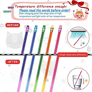 Color Changing Mood Metallic Glitter Pencil with Eraser Wooden Pencils Heat Activated Color Changing Pencils Thermochromic Pencils for Students Easter Birthday Pencils Party Favors (30 Pieces)