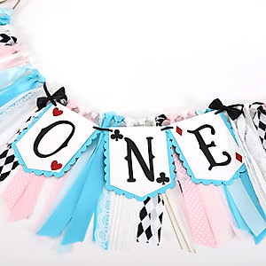 Alice in Wonderland Highchair Banner for 1st Birthday Alice in Wonderland Birthday Party Decorations, 1st Birthday Girl Decoration, Highchair Banner 1st Birthday Girl, Birthday Photography