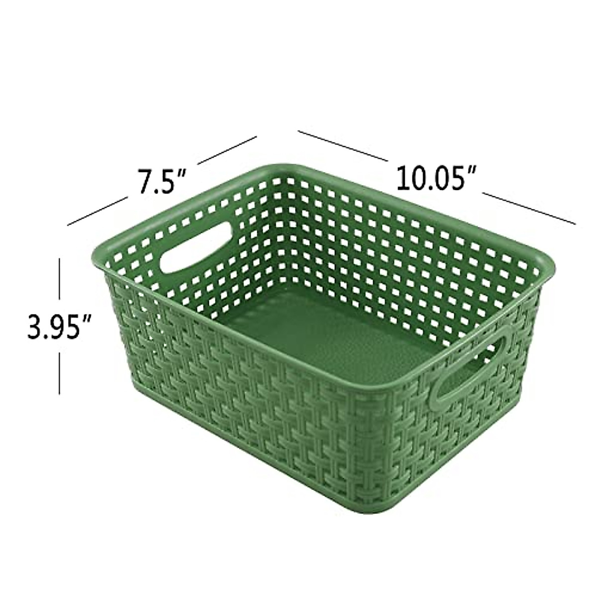 Ponpong Plastic Woven Storage Baskets, 6 Packs