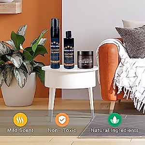 STARTSO WORLD Leather Restoration Kit | Includes Leather Recoloring Balm, Leather Cleaner, Protection Cream| Restores & Repairs (Dark Brown)